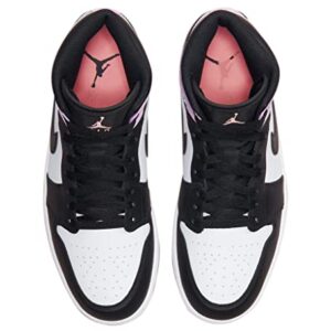 Nike Men's Air Jordan 1 Mid Sneaker, Black/Bleached Coral-white, 10.5