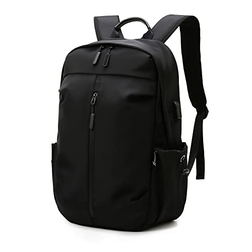 ZDawnn Large Travel Backpack with Laptop Compartment and USB Charging Port.Durable 15.6 Inch Backpack Bookbag Water Resistant (Black)