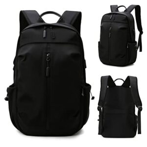 ZDawnn Large Travel Backpack with Laptop Compartment and USB Charging Port.Durable 15.6 Inch Backpack Bookbag Water Resistant (Black)