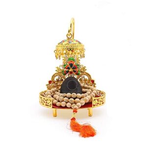 vedic vaani sacred vishnu adwaitya charan paduka shaligram for puja (pack of 5)