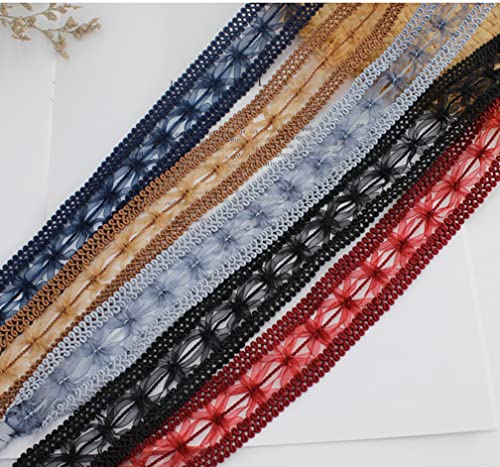 Women Girls Braided Knotted Waist Belt Skinny Mixed Color Rope Exotic Chain Tassel for Dress Skirt (Grey Lace)