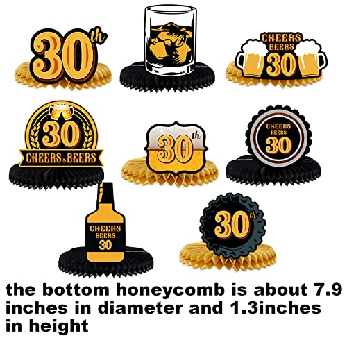 Cheers & Beers to 30 Oktoberfest Honeycomb Centerpieces Happy 30th Birthday Theme Decor for 30th Birthday Wedding 30 Anniversary German Bavarian Beer Festival Party Celebrations Supplies Decorations