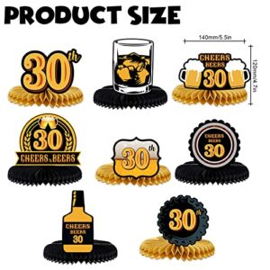 Cheers & Beers to 30 Oktoberfest Honeycomb Centerpieces Happy 30th Birthday Theme Decor for 30th Birthday Wedding 30 Anniversary German Bavarian Beer Festival Party Celebrations Supplies Decorations