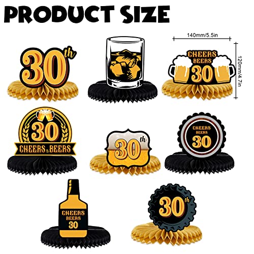 Cheers & Beers to 30 Oktoberfest Honeycomb Centerpieces Happy 30th Birthday Theme Decor for 30th Birthday Wedding 30 Anniversary German Bavarian Beer Festival Party Celebrations Supplies Decorations