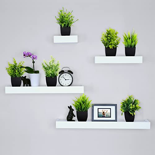 Fake Plants Mini Potted Artificial Plants, 8 Pack Artificial Plastic Eucalyptus Plants Small Houseplants Greenery in Black Pot, Small Faux Plants Decor for Home Bathroom Office Farmhouse Desk Shelf