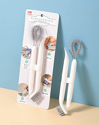 Crevice Cleaning Brushes (White) Deep Clean Brush Set, Small Cleaning Brush Set for Deep Detail Cleaning Scrub Brush for Kitchen and Appliances Grout Brush for Crevice and Narrow Space Tile