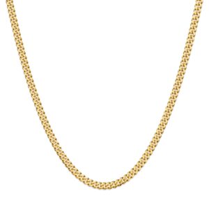 JAXXON Cuban Link Chain - 3mm | 14k Gold Bonded Over 925 Sterling Silver Chain Necklace for Men - Gold, 22 Inch