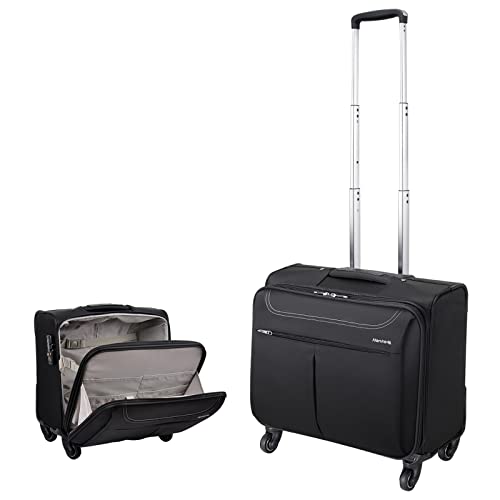 Hanke 16 Inch Softside Airline Approved Carry On Luggage Suitcases with Wheels,Travel Luggage Lightweight Square Suitcase with Lock TSA Rolling Luggage Bag for Business Trip Men Women