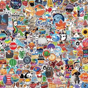 300pcs VSCO Stickers for Water Bottle, Cool Laptop Stickers for Kids Teens, Trendy Graffiti Cute Vinyl Aesthetic Waterproof Stickers Pack for Skateboard Luggage, Colorful Funny Stickers