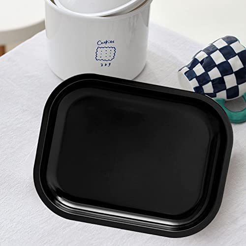 tlhaoa Tray Metal Rolling Tray (Black, 7" x 5.5")