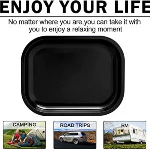 tlhaoa Tray Metal Rolling Tray (Black, 7" x 5.5")