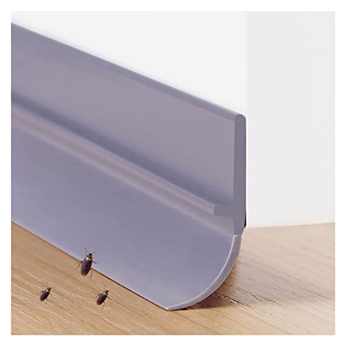 Home Office Under Door Draft Stopper, Strong Adhesive Door Sweep, PVC Door Bottom Seal Strip Noise Blocker, Easy to Cut, Gray