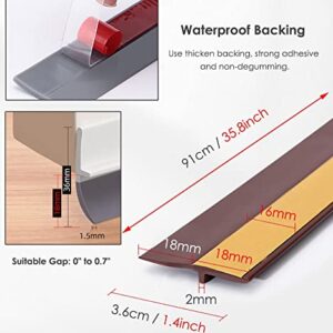 Home Office Under Door Draft Stopper, Strong Adhesive Door Sweep, PVC Door Bottom Seal Strip Noise Blocker, Easy to Cut, Gray