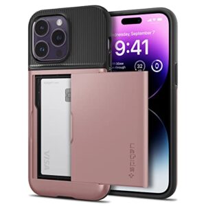 spigen slim armor cs designed for iphone 14 pro max case (2022) - rose gold