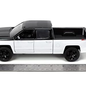 Jada Toys Just Trucks 1:24 2014 Chevy Silverado Z-71 Die-cast Car Black/White with Tire Rack, Toys for Kids and Adults