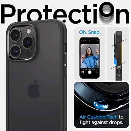 Spigen Ultra Hybrid for iPhone 14 Pro Case [Anti-Yellowing Technology] [Military Grade Drop Protection] Phone Case for iPhone 14 Pro - Frost Black