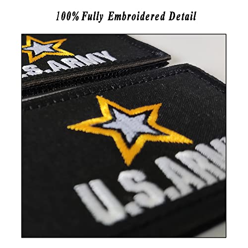 Harsgs 2PCS US Army Patches, Hook & Loop American Amry Tactical Patch Full Embroidery Military Badge Patch for Caps Bags Vests Military Uniforms