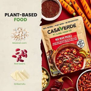 Casa Verde | Red Bean Pozole, 100% Natural food, Pack of 6, Real taste with mild red peppers | 100% vegan & Non-GMO, Plant based, No preservatives