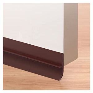 self adhesive door draft stopper, strong door sweep for exterior & interior doors, door bottom seal strip for reduction soundproof, brown