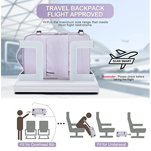 Carry On Backpack Personal Item Travel Backpack For Women Airline/Flight Approved Waterproof Sports Luggage Casual Daypack Small Hiking Backpack Purple