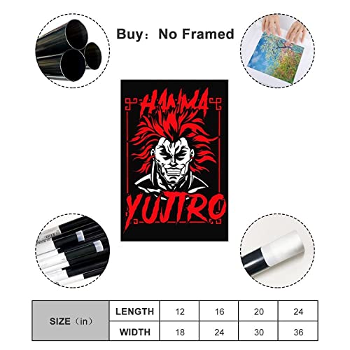 Baki Hanma Poster Hanma Yujiro Poster (2) Canvas Poster Posters for Room Aesthetic Art Poster Print Poster 12x18inch(30x45cm) Unframe-style