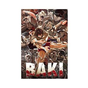 yyuu gurappura baki poster baki hanma poster baki poster (18) canvas poster posters for room aesthetic art poster print poster 12x18inch(30x45cm) unframe-style