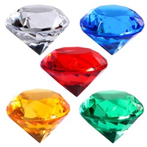 deodari 40pcs 30mm multi-colored acrylic gems plastic gemstones for pirate treasure party decoration table decorations vase filler (multicolored)