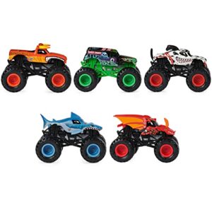 monster jam, official pit party 5-pack of 1:64 scale monster trucks, kids toys for boys and girls ages 3 and up