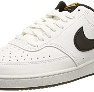 NIKE Men's Sneaker, White Black Metallic Gold, 10.5