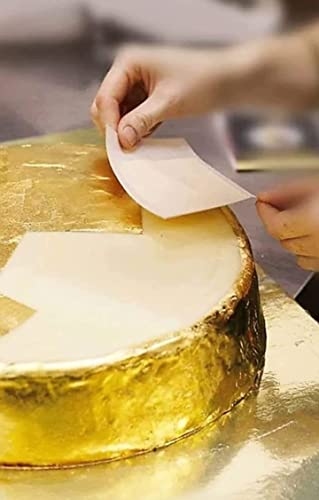 24k Edible Gold Leaves 50X75 MM 10 Sheets of Gold Varak Vark For Decoration Cakes Sweets Preparations Foods Jain Temple Ayurvedic Medicine Anti Aging Spa Body Therapy Nails Arts