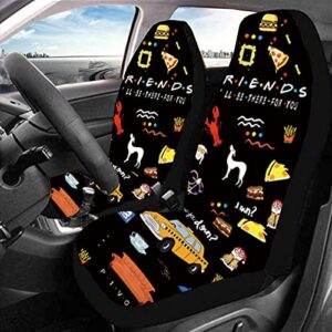 12PCS Friends Car Accessories Set,Friends TV Show Merchandise,Friends Car Seat Cover,Friends Steering Wheel Cover,Universal for Auto Truck Van SUV