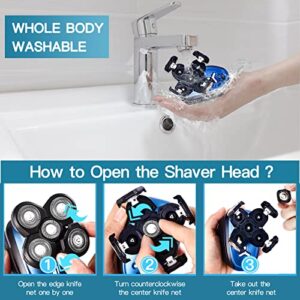 Head Shavers for Bald Men Electric Head Razors Wet Dry,Bald Head Shavers for Mens Head,Electric Shavers for Men Face, Grooming Ket Head Shaver Waterproof with Sensitive Skin Man Shaving Cordless