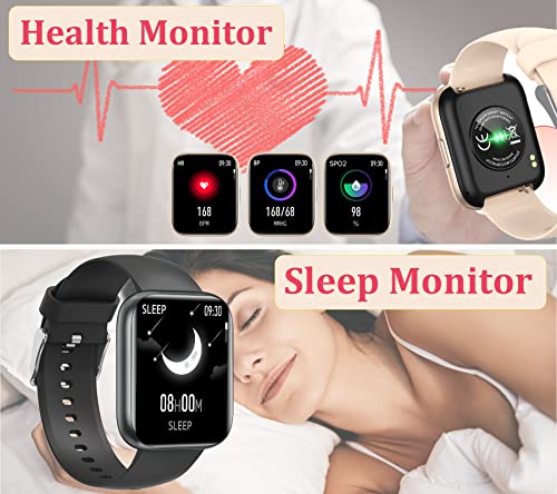 2023 Smart Watch (Answer/Make Calls), 1.81" Screen Smart Watches for Android Phones iPhone for Men Women IP67 Waterproof Fitness Tracker with Text Call Heart Rate SpO2 Sleep Monitor Black