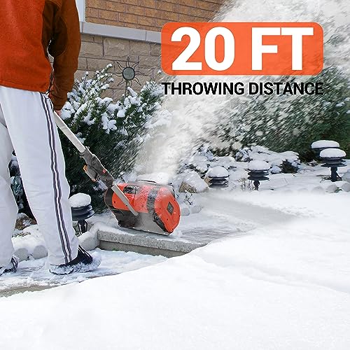 VOLTASK Cordless Snow Shovel, 20V | 10-Inch | 4-Ah Cordless Snow Blower, Battery Snow Blower with Adjustable Front Handle (4-Ah Battery & Quick Charger Included), SS-20C