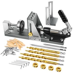 howod pocket hole jig kit, professional and upgraded all-metal pocket screw jig. (metal)