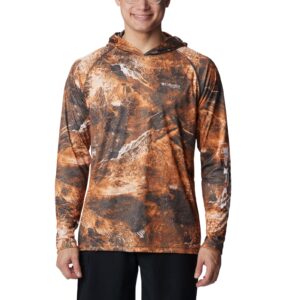 columbia men's super terminal tackle hoodie, orange blast realtree horizon, medium