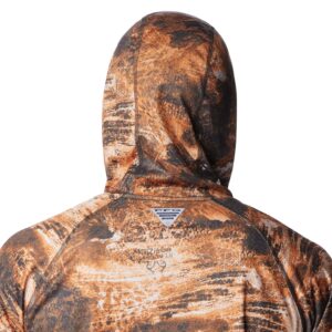 Columbia Men's Super Terminal Tackle Hoodie, Orange Blast Realtree Horizon, Medium