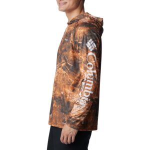 Columbia Men's Super Terminal Tackle Hoodie, Orange Blast Realtree Horizon, Medium