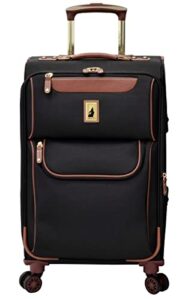 london fog westminster 20" expandable spinner carry on, black