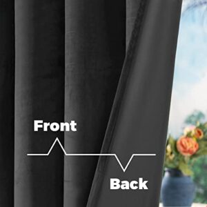 BGment Grey Velvet Blackout Curtains for Living Room, 84 inches Long Thermal Insulated Curtains Noise Reduce Back Tab and Rod Pocket Luxury Panels for Bedroom, 2 Panels, 52 x 84 Inch