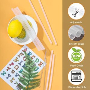 Miracredo 8 PCS Replacement Straws Compatible with Takeya, ThermoFlask, Hydro Flask Wide Mouth Straw Lid Water Bottles, BPA Free, Comes with 2 Cleaning Brushes and Stickers