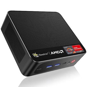 beelink mini pc, amd ryzen 5 5560u(6c/12t, up to 4ghz), 16gb ddr4 ram 1tb m.2 2280 nvme ssd, mini desktop computer support 4k@60hz triple display/wifi 6/bt 5.2/usb-c