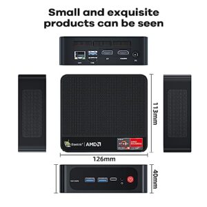 Beelink Mini PC, AMD Ryzen 5 5560U(6C/12T, Up to 4GHz), 16GB DDR4 RAM 1TB M.2 2280 NVMe SSD, Mini Desktop Computer Support 4K@60Hz Triple Display/WiFi 6/BT 5.2/USB-C