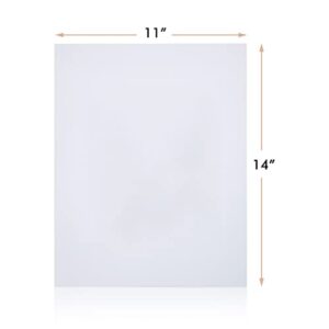 Falling in Art 50 Pack Acid-Free Mat Boards - 11x14 Uncut White Backing Boards, 4 - Ply Thickness Backer Boards for Photos, Pictures, Frames, Artworks and Prints