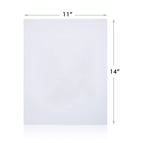 Falling in Art 50 Pack Acid-Free Mat Boards - 11x14 Uncut White Backing Boards, 4 - Ply Thickness Backer Boards for Photos, Pictures, Frames, Artworks and Prints