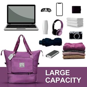 Large Capacity Folding Travel Bag, Travel Duffel Bag with Luggage Tag, Waterproof Lightweight Gym Bag with Wet and Dry Separation Bag, for Travel, Sports, Gym