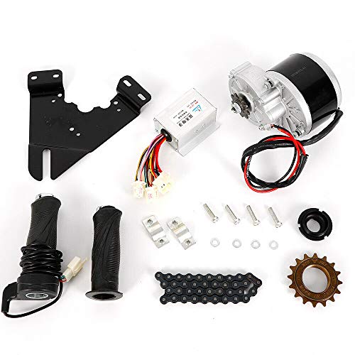 AKaSping 24V 250W Electric Bicycle Conversion Kit E-Bike Wheel Motor Kit with Chain Brush Motor for 16-28 Inchs Regular Bicycles