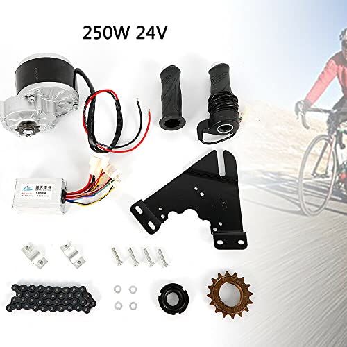 AKaSping 24V 250W Electric Bicycle Conversion Kit E-Bike Wheel Motor Kit with Chain Brush Motor for 16-28 Inchs Regular Bicycles