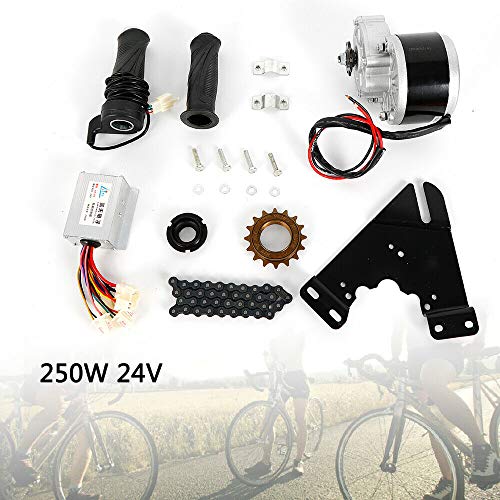 AKaSping 24V 250W Electric Bicycle Conversion Kit E-Bike Wheel Motor Kit with Chain Brush Motor for 16-28 Inchs Regular Bicycles