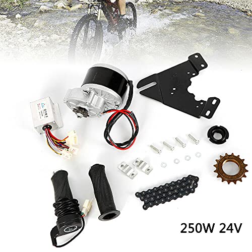 AKaSping 24V 250W Electric Bicycle Conversion Kit E-Bike Wheel Motor Kit with Chain Brush Motor for 16-28 Inchs Regular Bicycles